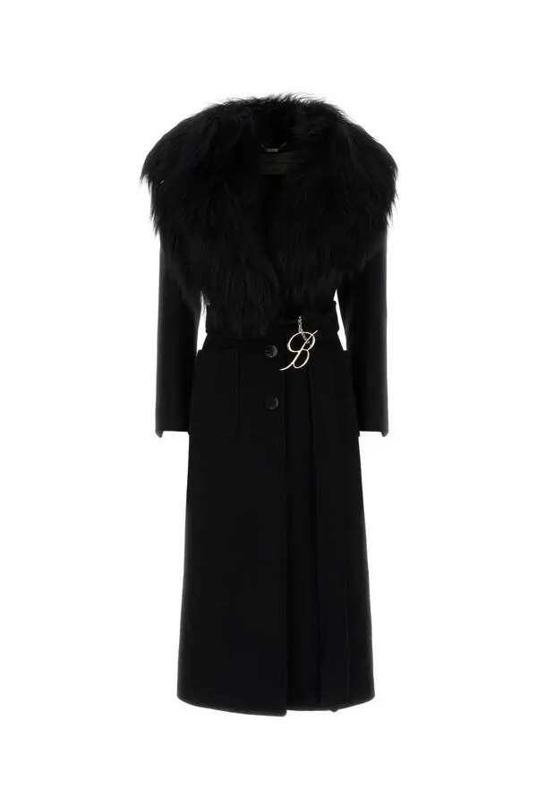 Blumarine Overcoat With Fur-trim Neck Detail