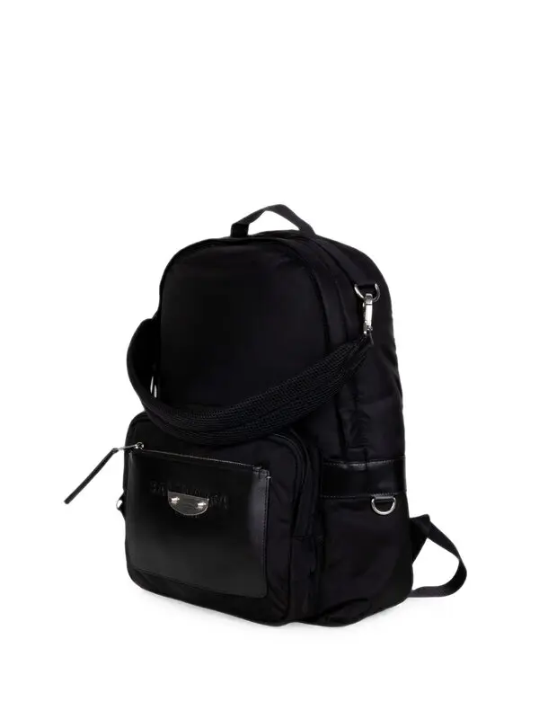 Balenciaga Sleek Nylon Backpack - Black