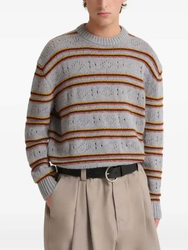 Marni Grey Cashmere Open-knit Sweater