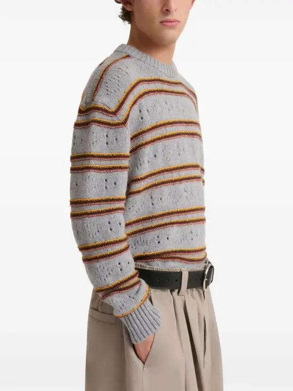 Marni Grey Cashmere Open-knit Sweater