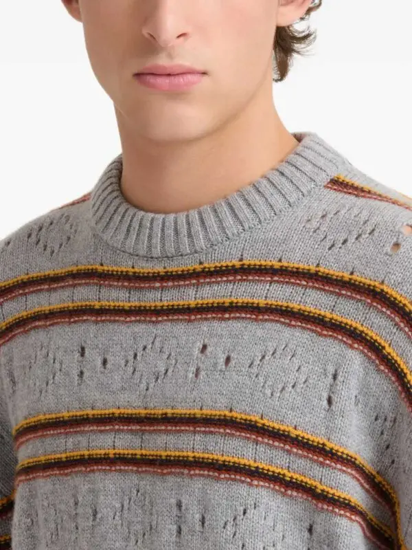 Marni Grey Cashmere Open-knit Sweater