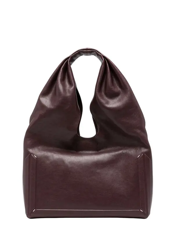 MAISON MARGIELA Oversized Leather Tote Bag - Bordeaux