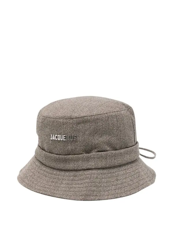 Jacquemus Embroidered Logo Mini Bucket Hat In Cotton For