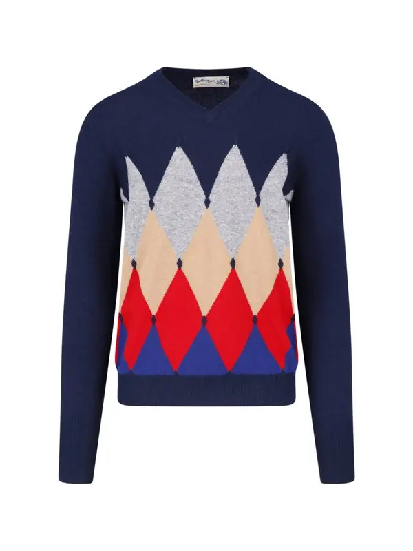 BALLANTYNE 100% Cashmere Crewneck Sweater - Blue