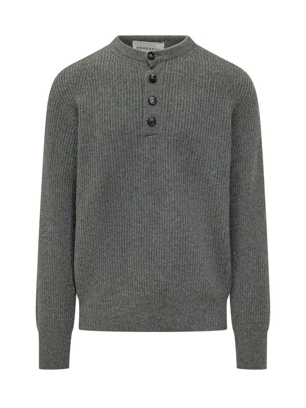 AMARANTO Short-sleeve Knit Polo Shirt