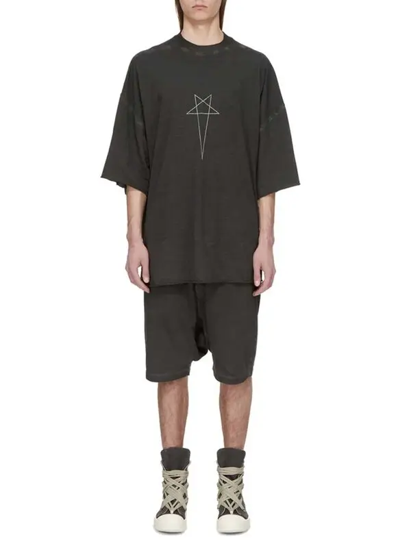 Rick Owens T-shirt Tommy T Faded /silver - Black