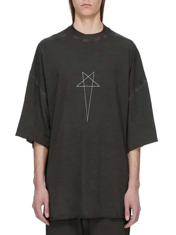 Rick Owens T-shirt Tommy T Faded /silver - Black