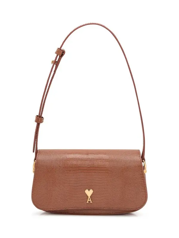 AMI Paris Leather Shoulder Handbag