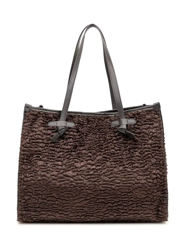 GIANNI CHIARINI Marcella Leather Mini Handbag - Testa Di Moro