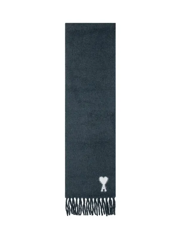 AMI Paris Alpaga Wool Scarf - Vert Bouteille