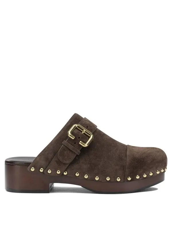 Chloé Classic Platform Clogs With Wood Wedge 1-inch Height