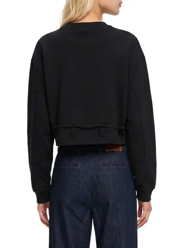 Dries Van Noten Drawstring Crew-neck Cropped Sweatshirt