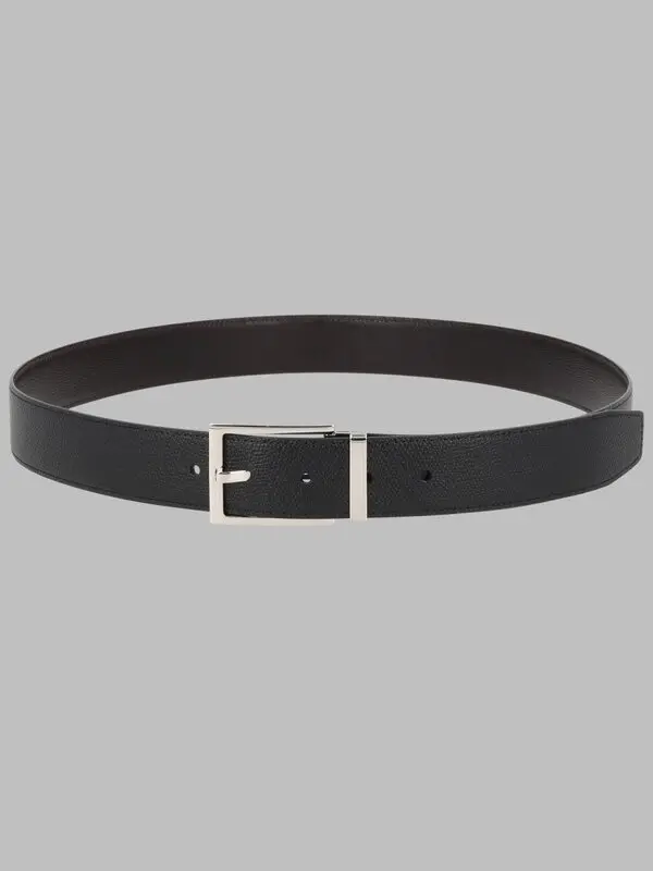 FERRAGAMO Leather Belt With Signature Buckle - Black