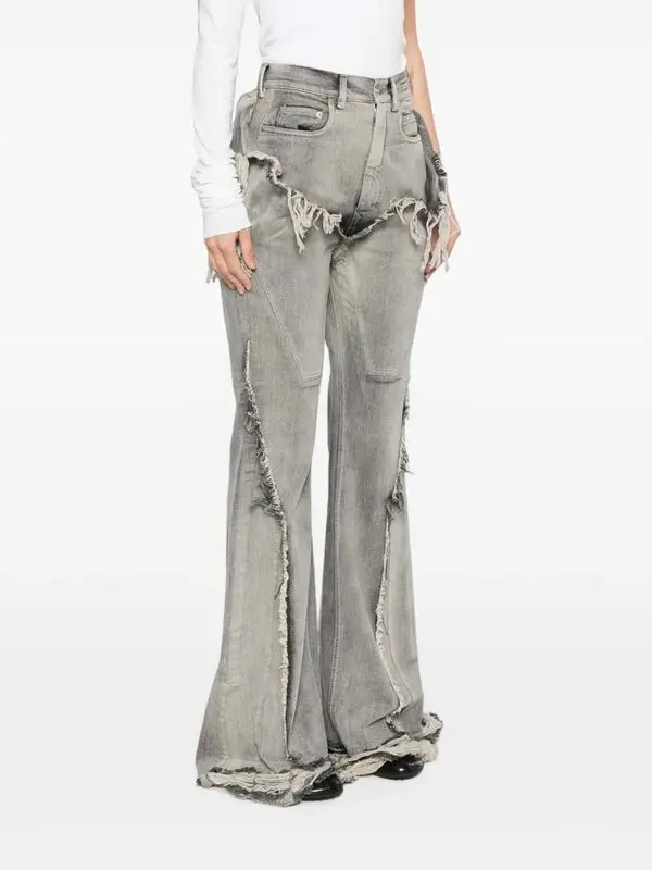 Rick Owens Fringed Flared Jeans
