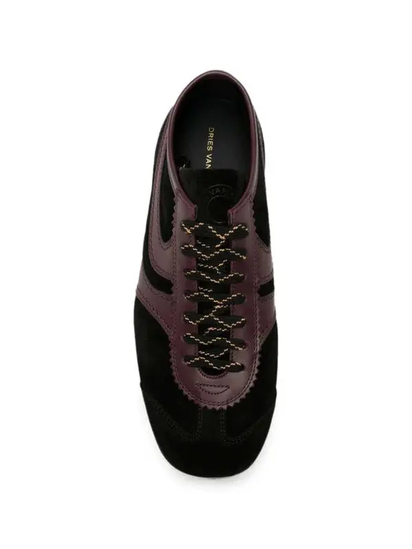 Dries Van Noten Panelled Leather Sneakers - Black