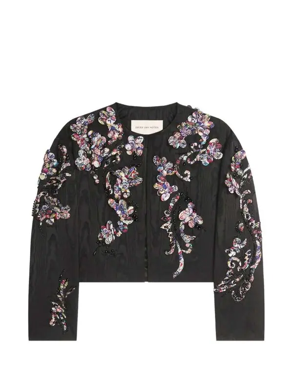 Dries Van Noten Embroidered Moiré Jacket