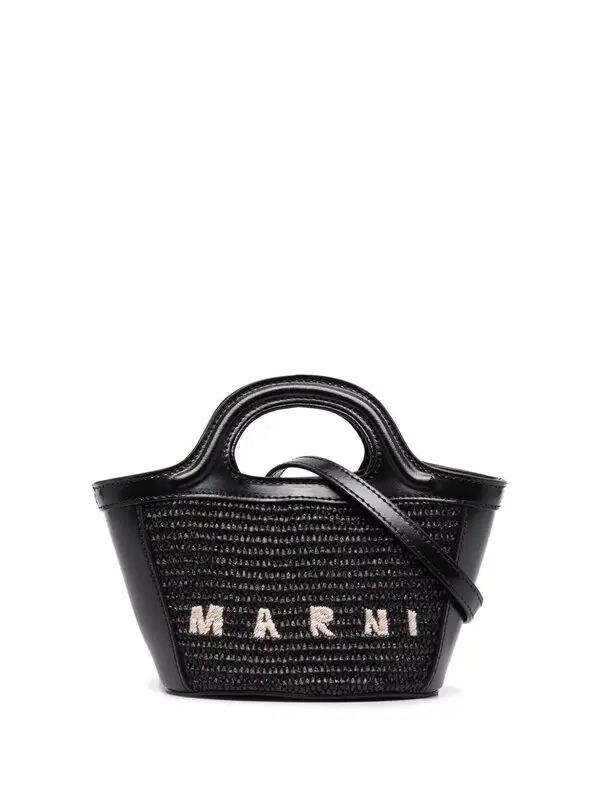 Marni Tropicalia Tote Bag With Logo - Black