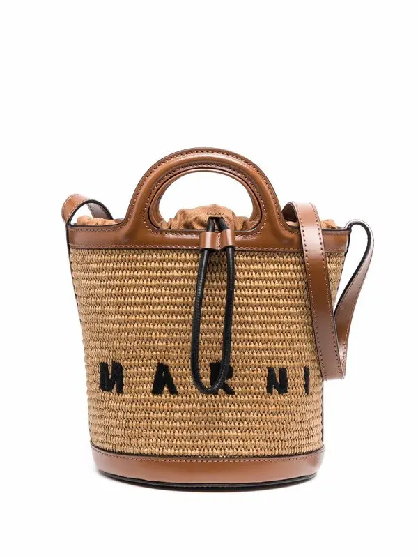 Marni Bucket Bag With Embroidery - Brown