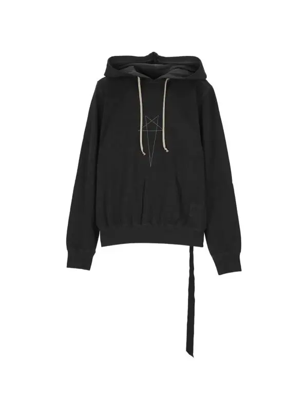 Rick Owens Pentagram-print Hoodie - Black
