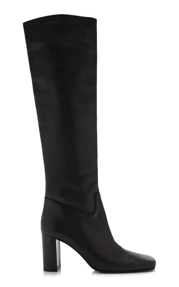 Khaite Petra Knee-high Leather Boots - Black