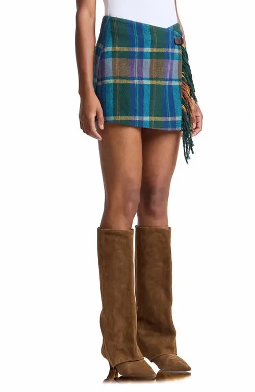 Avec Les Filles Asymmetric Wrap Miniskirt