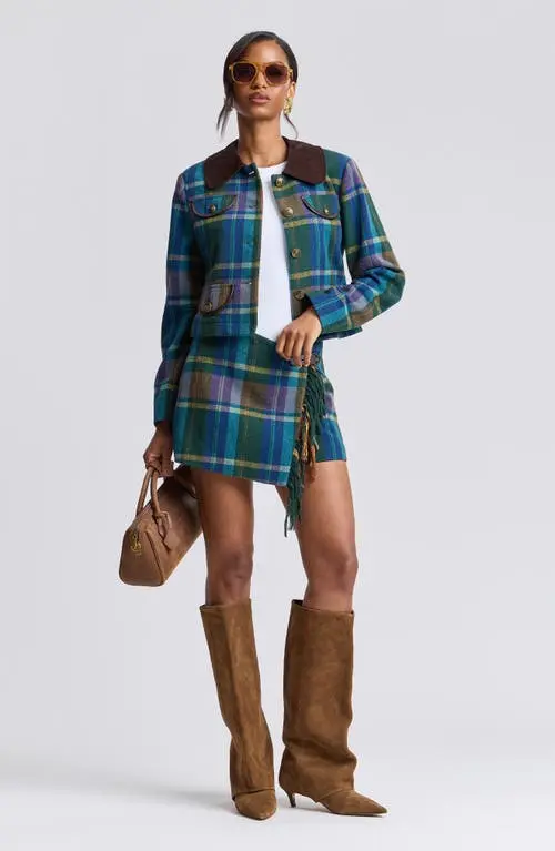Avec Les Filles Asymmetric Wrap Miniskirt
