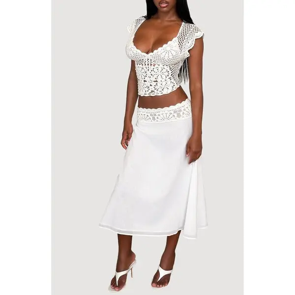 TIGER MIST Sasha Midi Skirt - Ivory