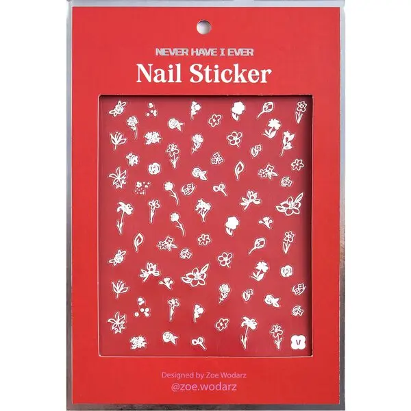 NEVER HAVE I EVER SHOP Nail Sticker Zoe Wodarzflower White
