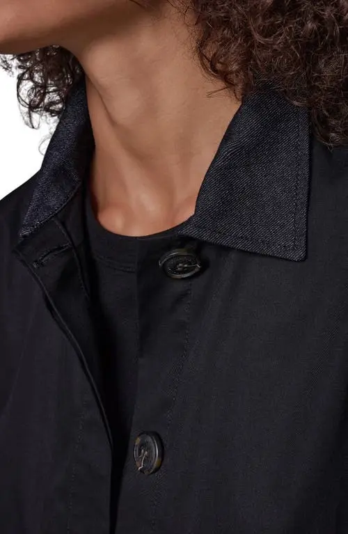 Donna Karan New York Twill Bell Sleeve Trapeze Shirtjacket - Black