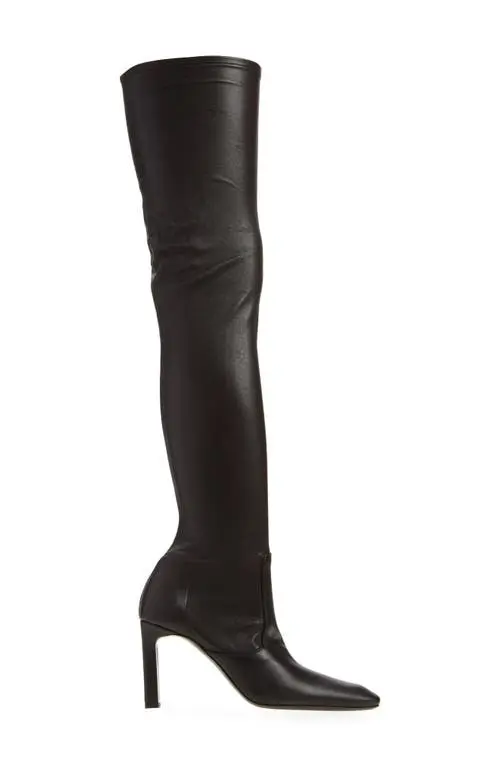 TOTEME Leather Over The Knee Boot - Bark