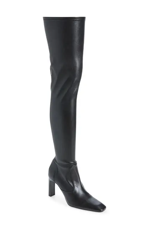 TOTEME Leather Over The Knee Boot - Black