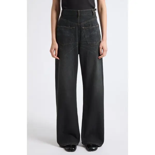 MAISON MARGIELA Wide Leg High Waist Jeans - Dark Blue