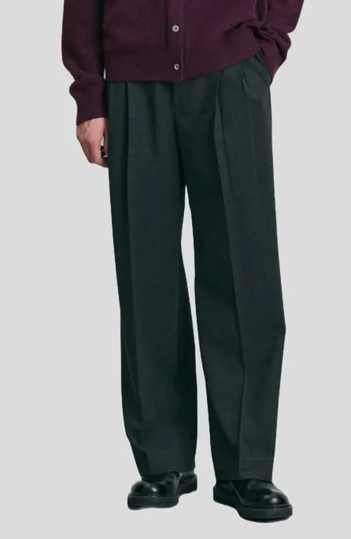 DUNST Double Pleated Wide Leg Slacks