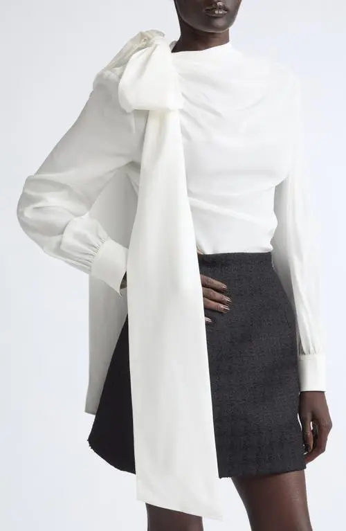 Alexander McQueen Silk Top With Shoulder Sash