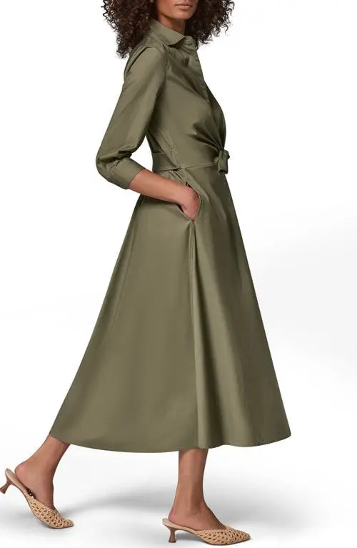 Donna Karan New York Poplin Tie Front Shirtdress