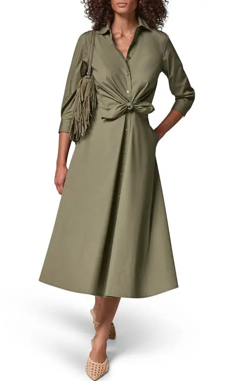 Donna Karan New York Poplin Tie Front Shirtdress