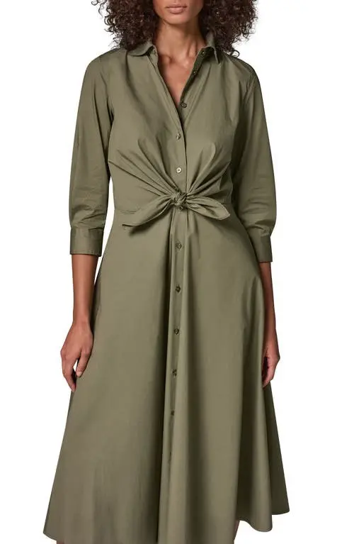 Donna Karan New York Poplin Tie Front Shirtdress
