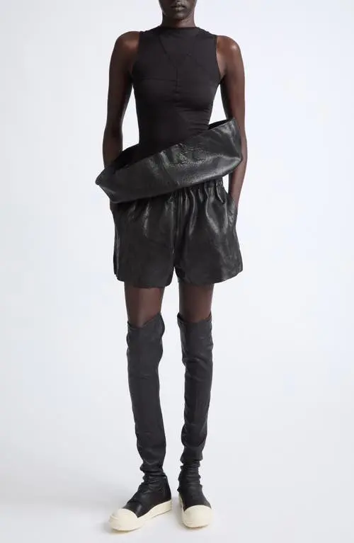 Rick Owens Crater Leather Shorts