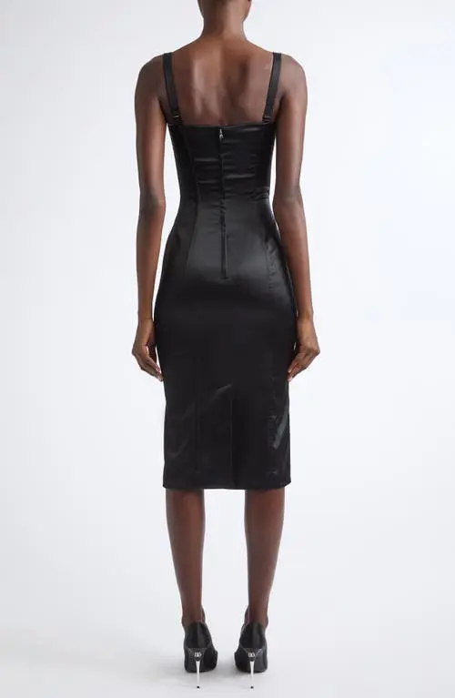 Dolce & Gabbana Satin Bustier Midi Dress