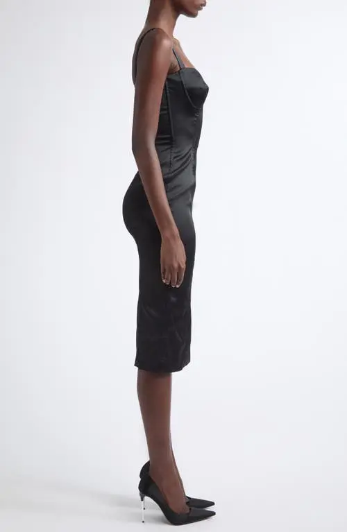 Dolce & Gabbana Satin Bustier Midi Dress