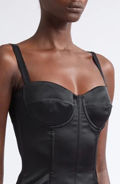 Dolce & Gabbana Satin Bustier Midi Dress