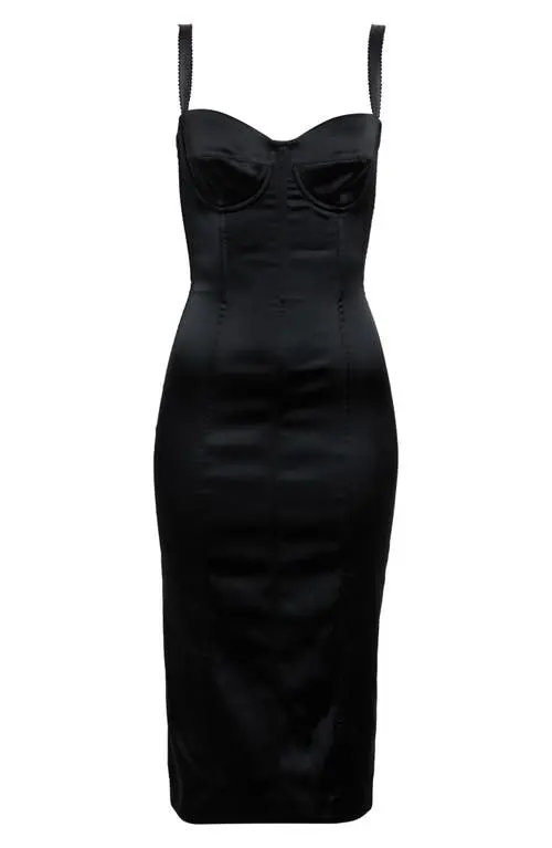 Dolce & Gabbana Satin Bustier Midi Dress