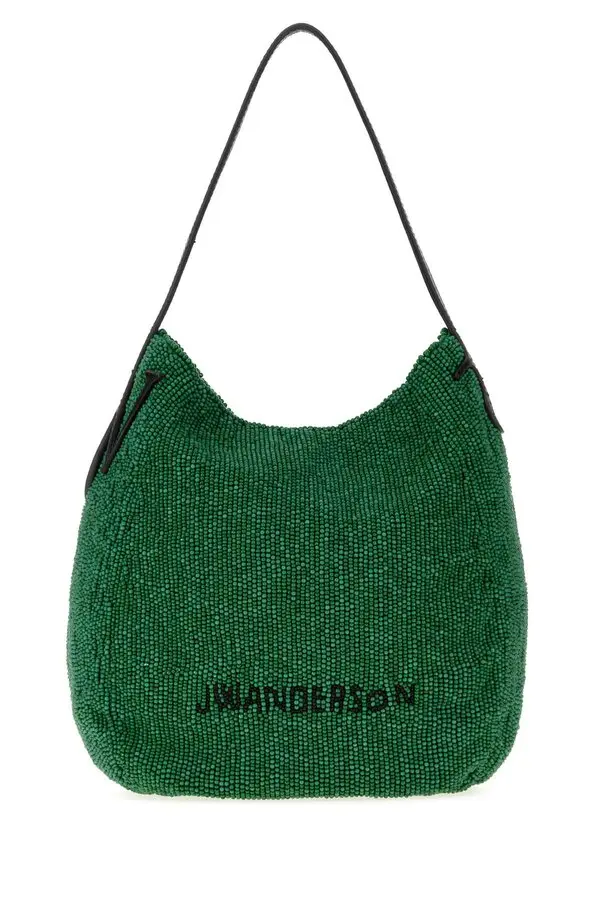 JW Anderson Embellished Fabric Small Bulb Bucket Bag - Green