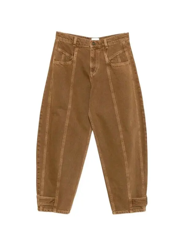 Isabel Marant Étoile Marant Leja Tapered Jeans With Exposed Stitching - Brown