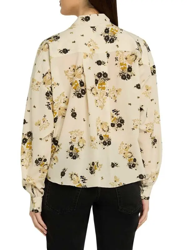 Isabel Marant Étoile Marant Fedry Floral-print Silk Blouse With Scarf-style Neckline - Multicolor
