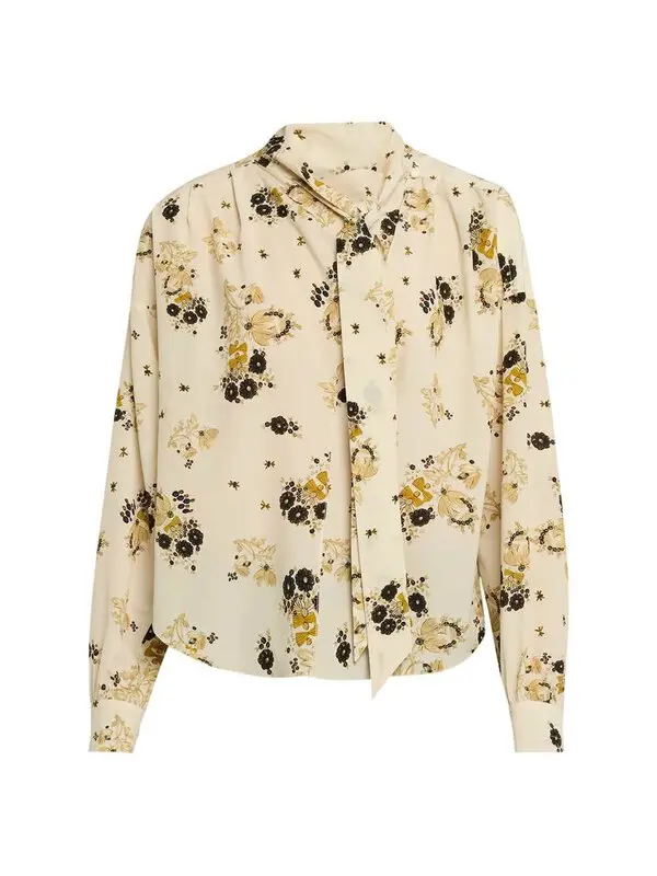 Isabel Marant Étoile Marant Fedry Floral-print Silk Blouse With Scarf-style Neckline - Multicolor
