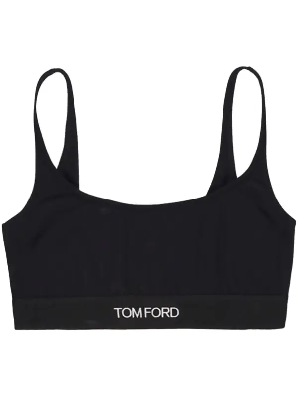 TOM FORD Signature Bralette With Logo Band - Black