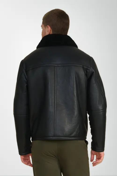 FURNIQ UK Landon Leather Shearling Jacket