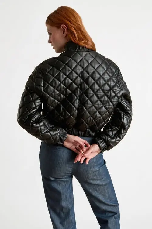 FURNIQ UK Aveline Quilted Leather Jacket