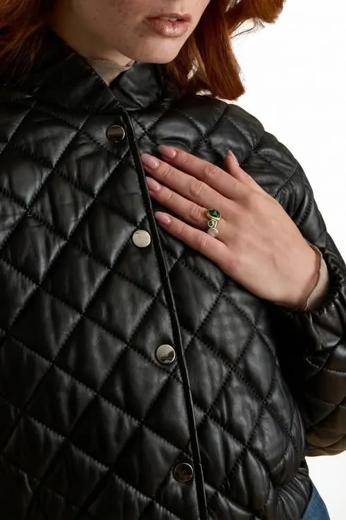 FURNIQ UK Aveline Quilted Leather Jacket